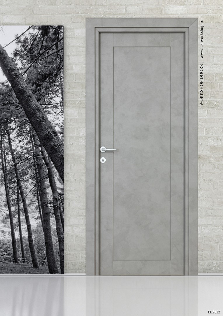 Usa interior reversibila MOD Panel plin stone grey cu toc MDF 9 cm ...
